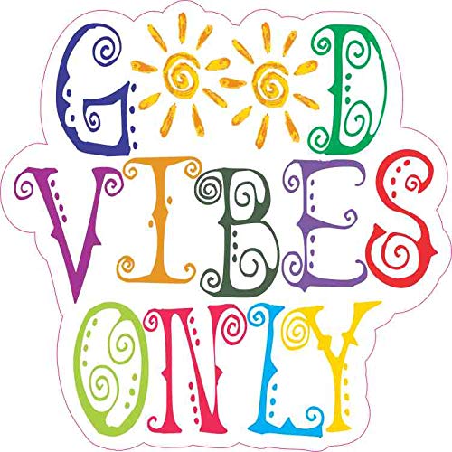 Amazon.com: StickerTalk Good Vibes Only Vinyl Sticker, 5 inches by 5 ...