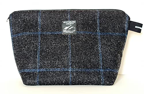 Black Tweed with a Blue Line Scotsburn Croft Toiletry Bag : Amazon.co ...