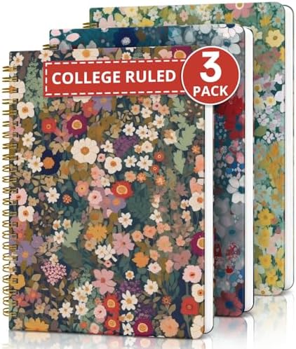 Amazon.com : Taja Aesthetic Set of 3 Spiral Notebook for Work, A5 Cute ...