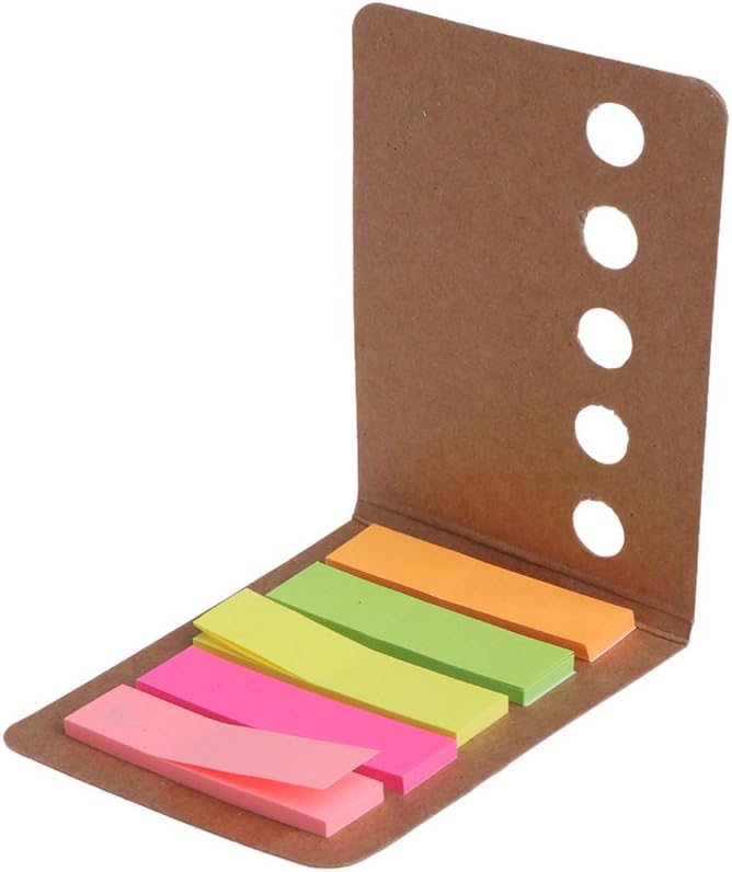 Amazon.com : 5 Pads/Pack Kraft Paper Cover Candy Color Sticky Notes ...