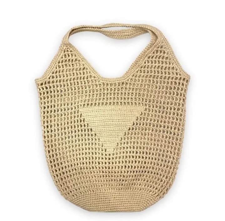 Amazon.com: Crochet raffia tote bag Straw raffia bag Summer bag raffia ...