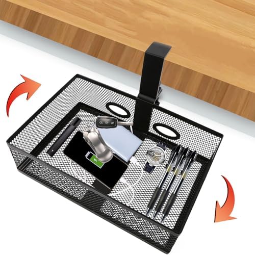 Amazon.com: ONDAIUN Under Desk Storage Organizer, Desk Hidden Extra ...
