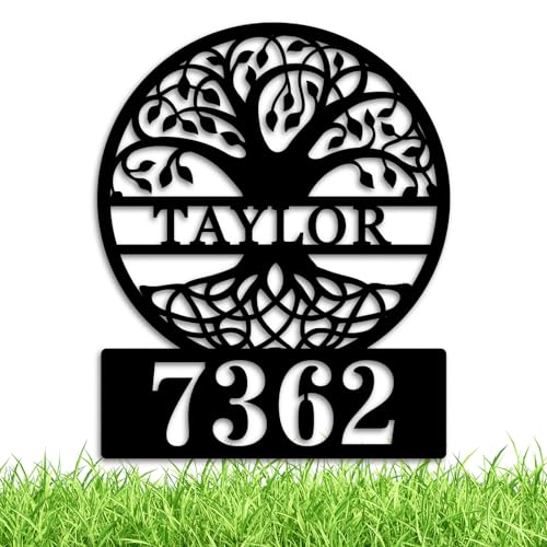 Amazon.com: Custom Tree of life House Numbers Sign House Numbers for ...