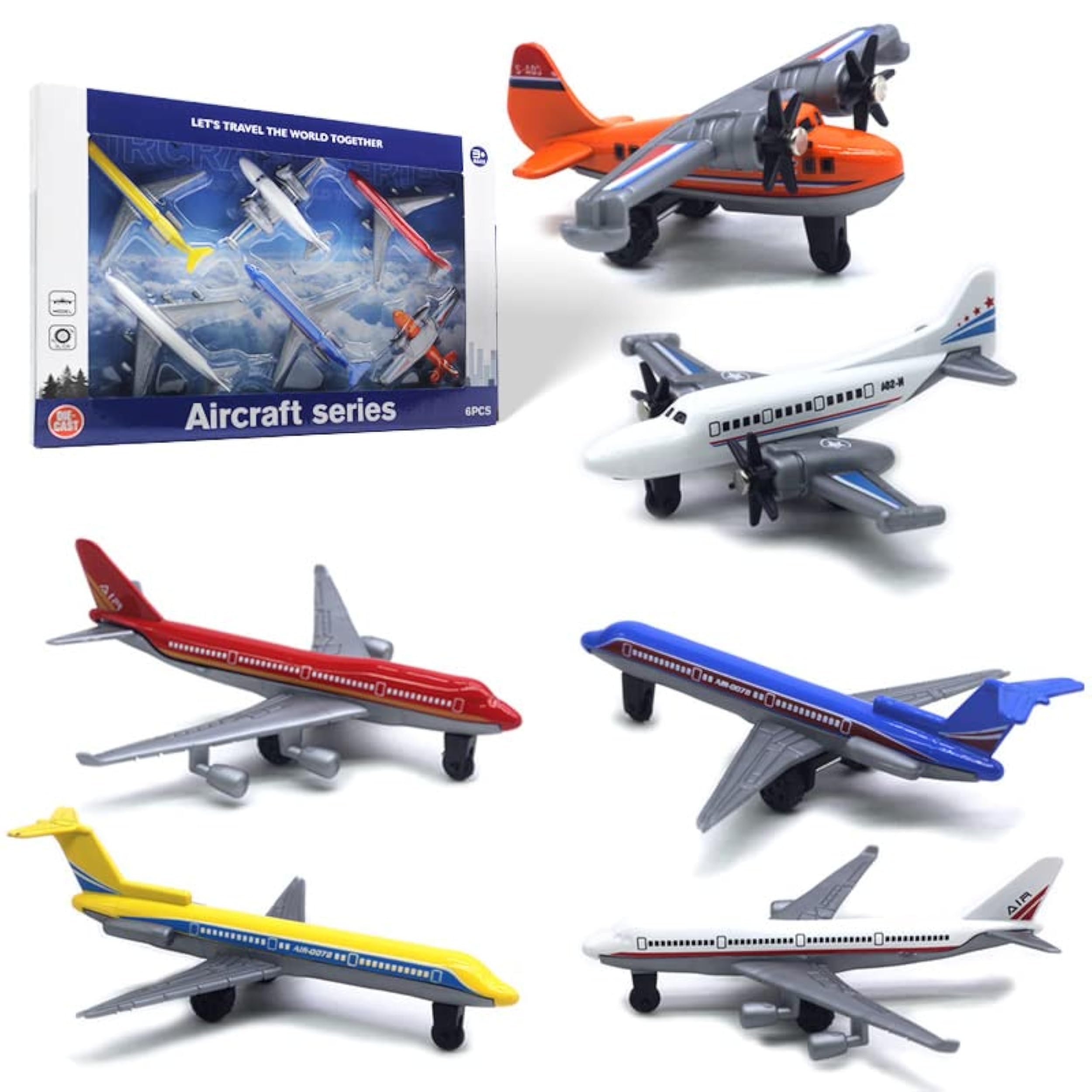 Snapklik.com : Crelloci Toy Airplane 6 Pack Mini Diecast Aircraft