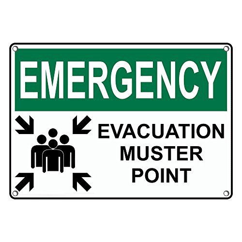 Weatherproof Plastic Emergency Evacuation Muster Point Sign with ...