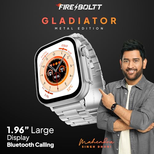 Fire-Boltt Gladiator 1.96 inch Biggest Display Luxury Stainless Steel ...