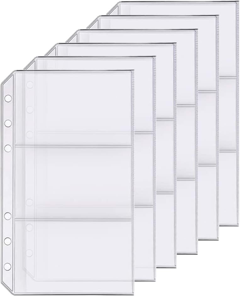 6 Pack A6 6 Holes Binder Name Card Holder Plastic Business Card ...