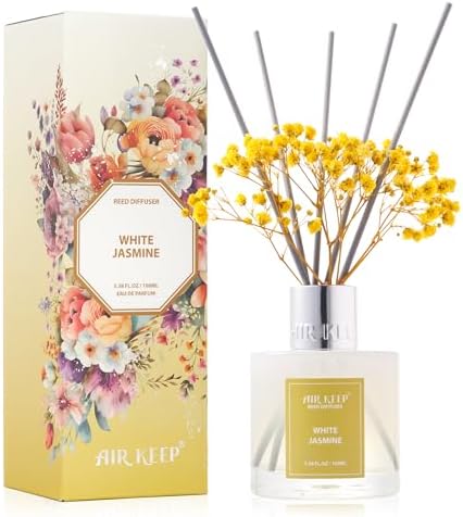 Amazon.com: L'odeur Vill Reed Diffuser Set, 6.7 oz(200ml) White Jasmine ...