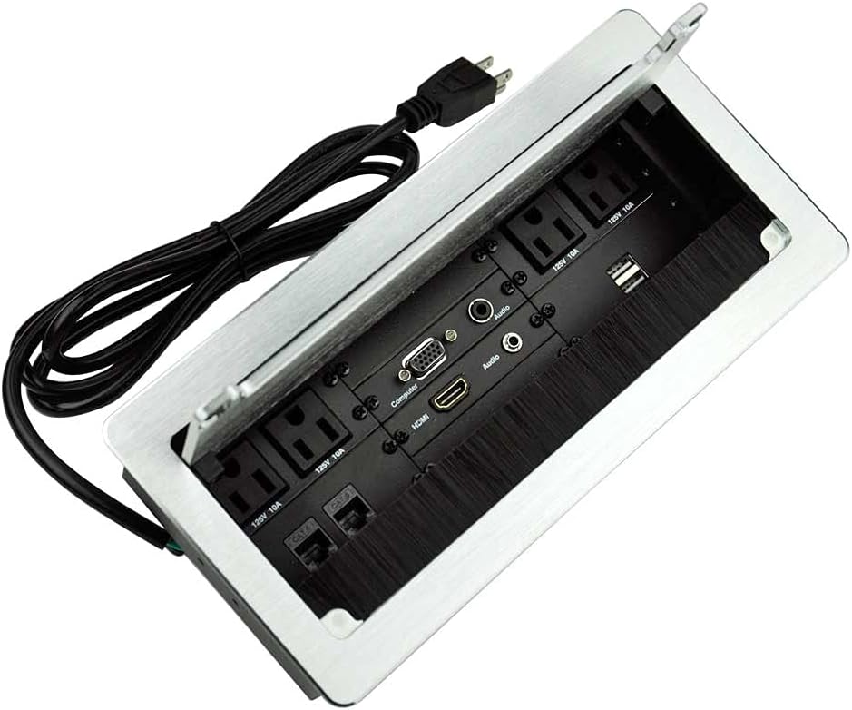 Amazon.com: Tabletop Multimedia Connectivity Box with 4 Power Socket +2 ...