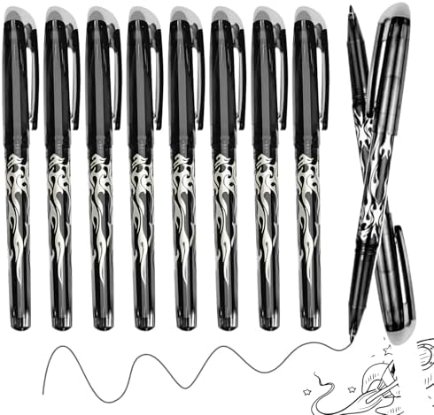 ZPLASK 8PCS Erasable Pens - Rub Out Pens - Black Ink, 0.5mm, With ...