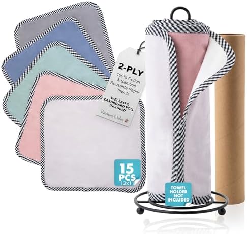 Amazon.com: Rainbows & Lilies 15 Reusable Paper Towels Plus Wet Bag ...