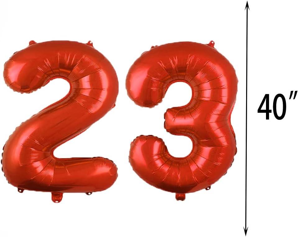 23th Birthday Balloon 23th Birthday Decorations Red 23 Balloons Happy ...