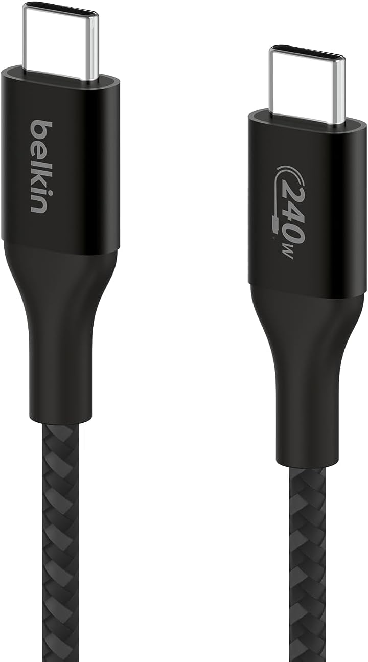 Belkin USB-IF Certified Braided 240 W USB-C to USB-C (Type C) Charge ...