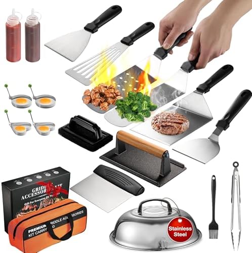 Amazon.com : 126PCS Griddle Accessories Kit,Stainless Steel Flat Top ...