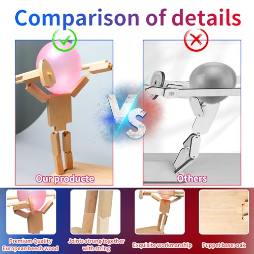 Balloon Bamboo Man Battle, 2024 Handmade Wooden Fencing Puppets ...