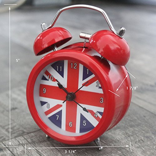 Vintage Alarm Clock British London Flag Table Desk Alarm Clock - Want ...