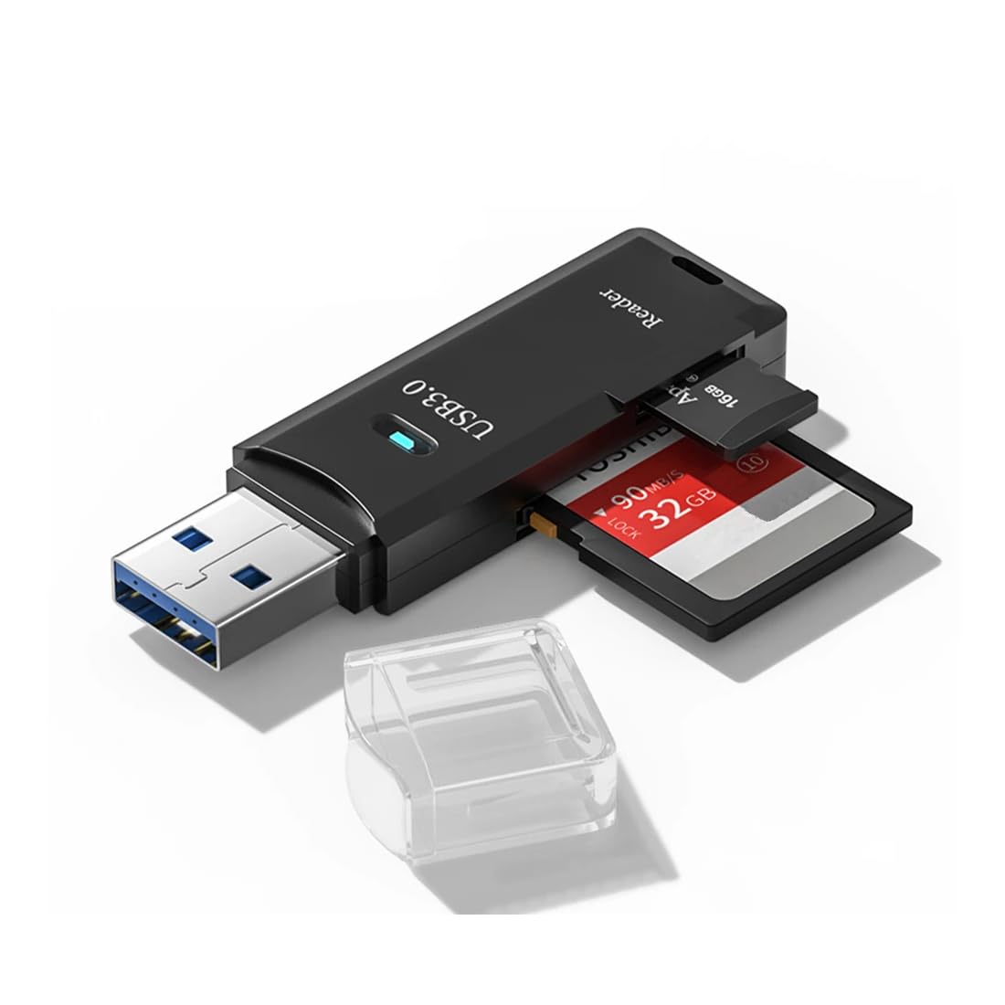 Amazon.co.jp: SDカードリーダー USB3.0メモリカードリーダー 多機能 2in1 for TFカード/for SDカード 両用 メモリカードリーダー 超小型 2枚カード同時 ...