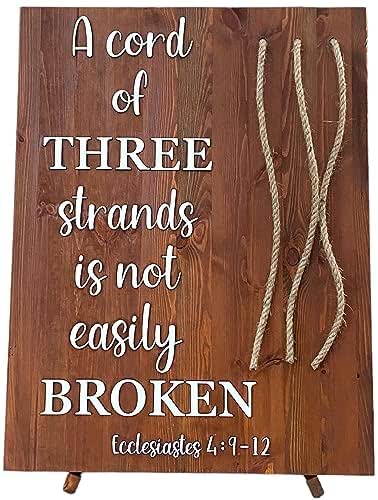 Amazon.com: A Cord of Three Sign Wedding - Large Wooden Rustic Wedding ...