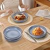 Amazon.com | Herogo Pasta Bowls Set of 4, Stoneware Large Wide Shallow ...