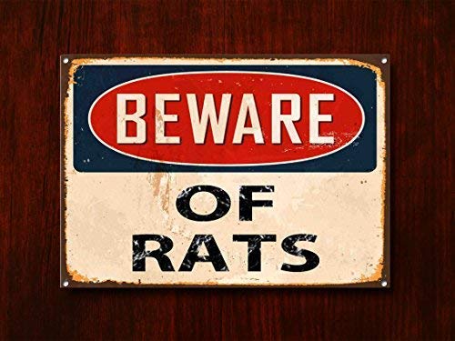 Amazon.com : Lilyanaen New Metal Sign Aluminum Sign Beware Rats Beware ...