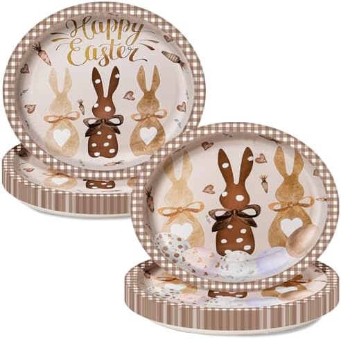 Amazon.com: Dereinwo 50 Count Easter Oval Paper Plates Platters 12x10 ...