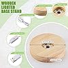 Amazon.com: Honoson 4 Pcs LED Display Base Wooden LED Base Wood Light ...