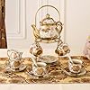 Amazon.com | CHANJOON Gold Plated Red Rose Ceramic Tea Set, Vintage Tea ...