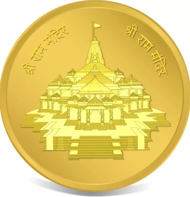 Buy Vishaka Arts Shri Ram Mandir/Ayodhya Mandir Gold Coin 24k (999) 1 ...