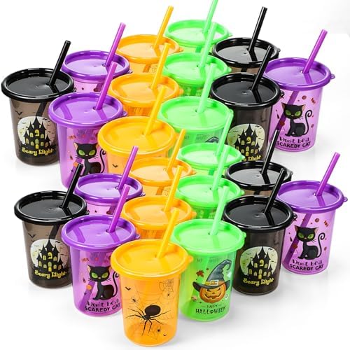 Amazon.com: Nuanchu 12 Pcs Halloween Cups for Kids Plastic Tumbler with ...