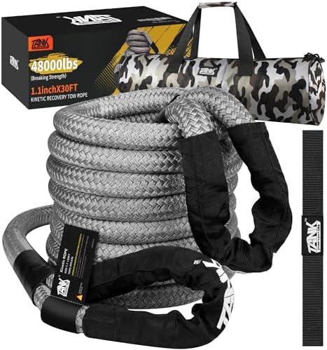 Amazon.com: Kinetic Recovery Rope, Tankpower 48,000lbs Heavy Duty ...