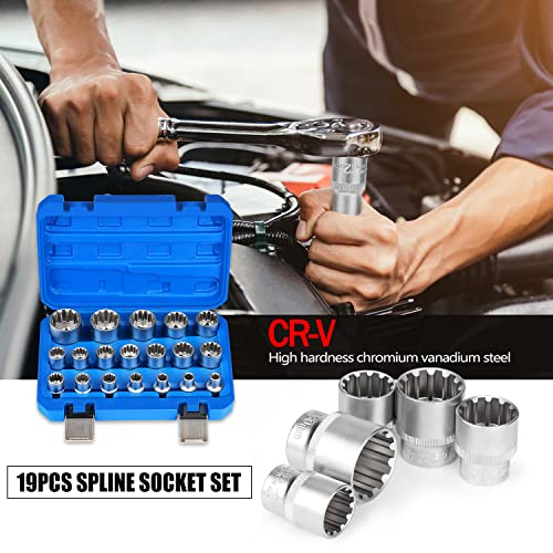 nutmanel Multi-Tooth Nut Set 19 Pieces 1/2 Inch Multi-Tooth Socket ...