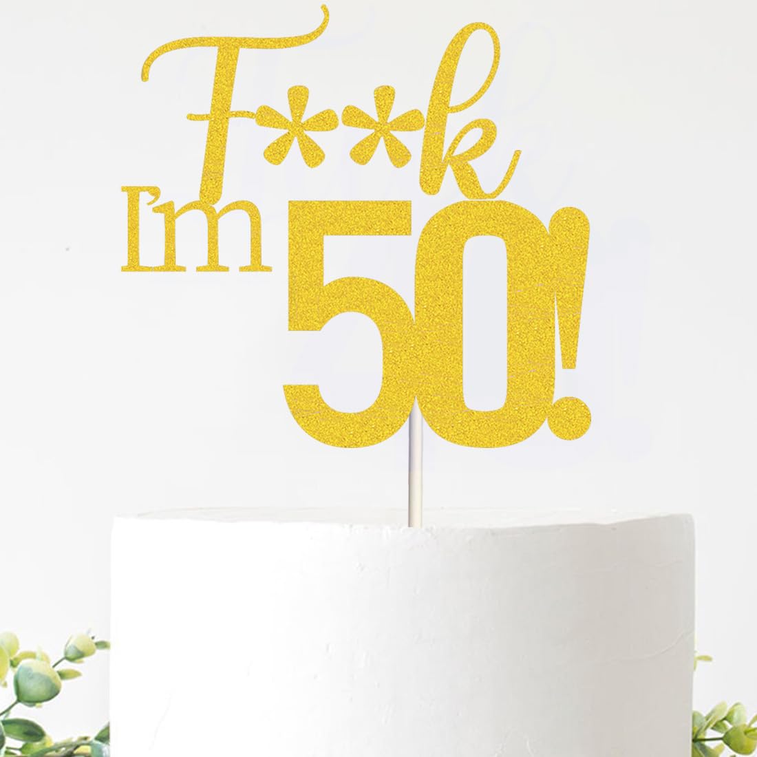 Amazon.com: 50th Birthday Decorations Men Birthday Cake Topper Glitter ...