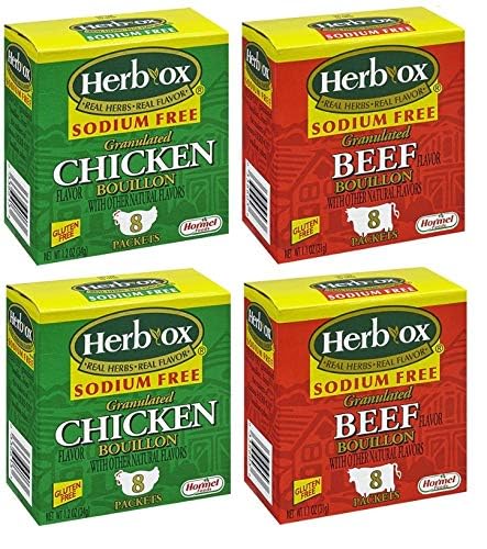 Amazon.com : HerbOx Bouillon Sodium Free Bundle with Chicken and Beef ...