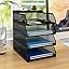 Amazon.com: Natwind 3-Tier Stackable Paper Tray, Metal Mesh Desktop ...