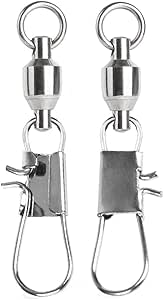 Amazon.com : AMYSPORTS Stainless Steel Fishing Swivel Snap Ball Bearing Snap Swivels Fishing ...