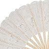 Amazon.com: choyaxo Cotton Lace Folding Hand Fans Embroidered Flowers ...