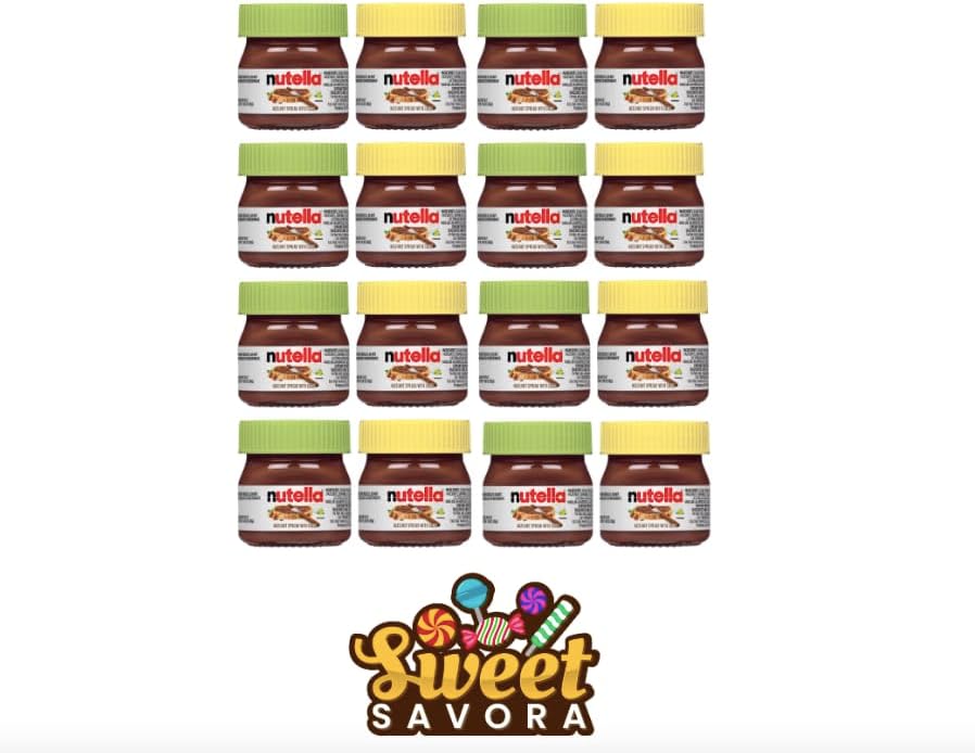 Amazon.com : Easter Mini Nutella Jars, 16 Pack of 1oz Glass Nutella ...