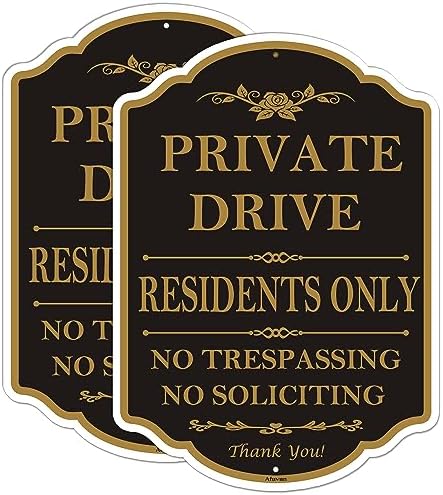 Amazon.com : Private Drive Residents Only No Trespassing No Soliciting ...