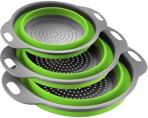 Amazon.com: Collapsible Colander Set of 3, Space-Saving Foldable ...