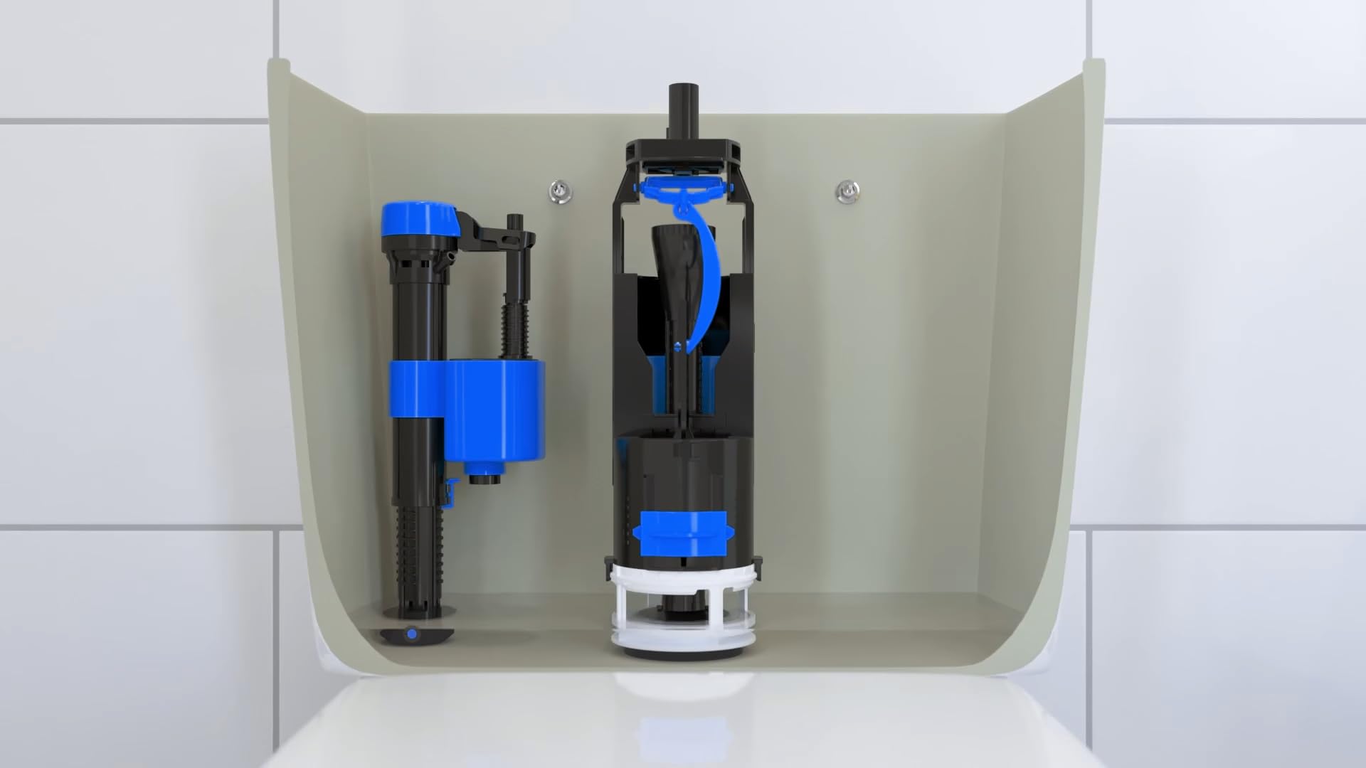 PlumbEZ Adjustable Bottom Entry Toilet Fill Valve with UK Plastic ...