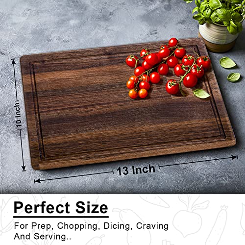 Kenzal Walnut Wood Cutting Boards for Kitchen, 13 x 10 Inches