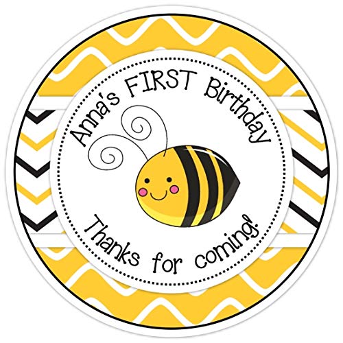 Amazon.com: Honey Bee Birthday Stickers, First Birthday Stickers ...