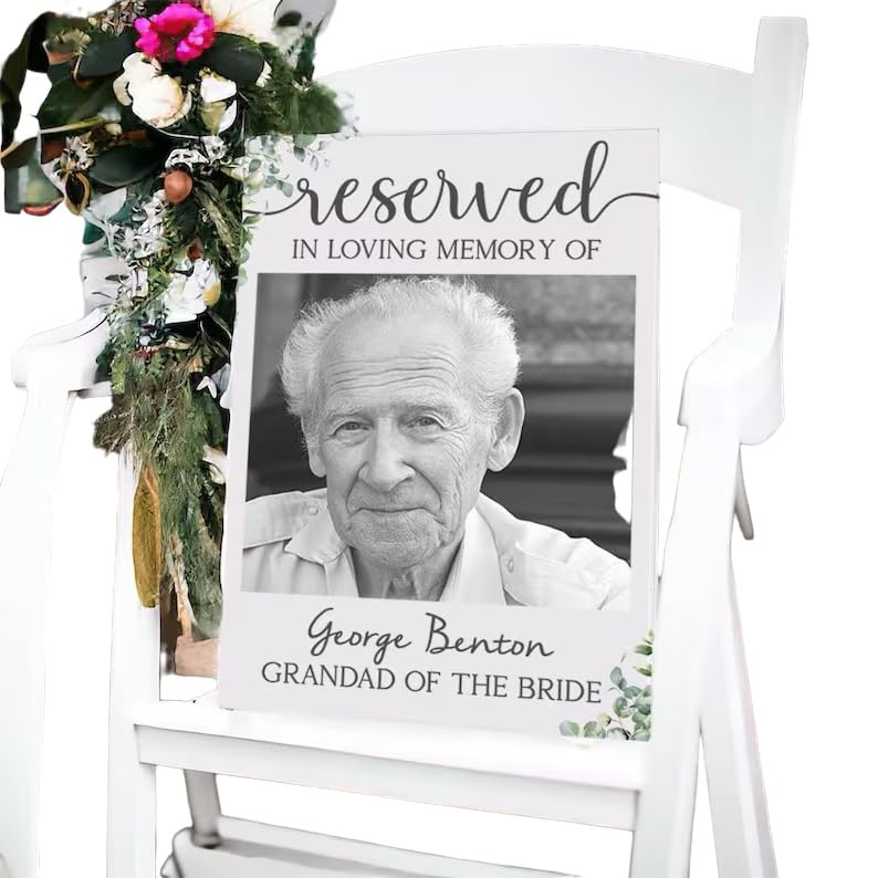 Personalised Wedding Remembrance Sign - "Reserved... In Loving Memory ...