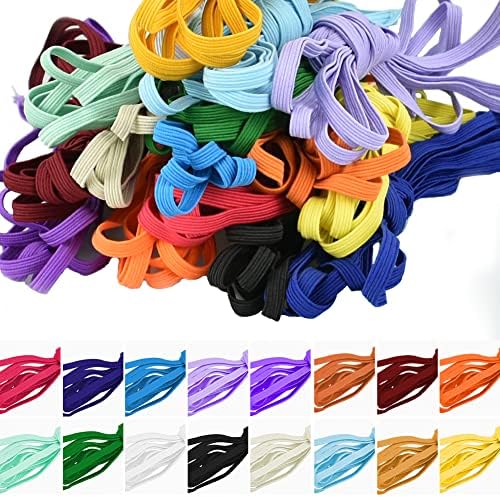 OTTYMO 16 Colors 5 Meters Elastic Band Wide Flat Elastic Band Braided ...