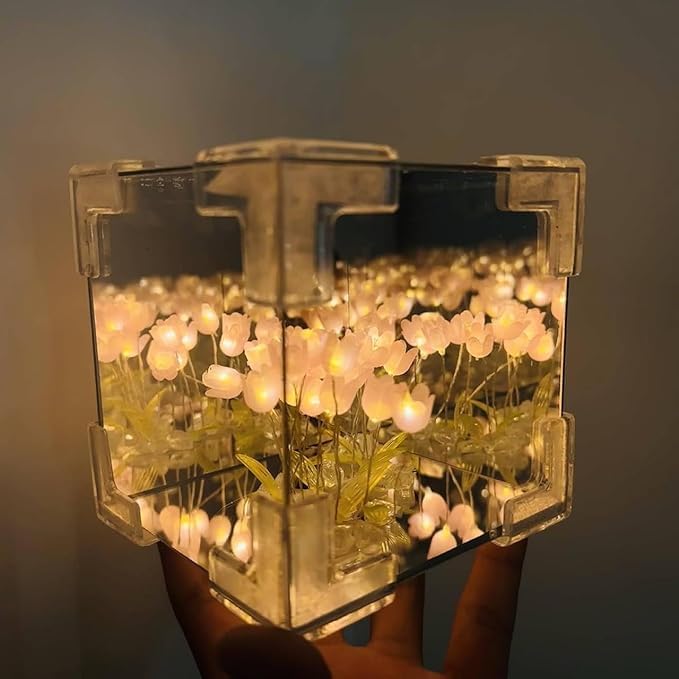Buy WUKUSY DIY Cube Tulip Lamp, 2024 New Mirror Tulip Night Light ...