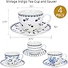 Amazon.com | STP GOODS Teacup and Saucer 11.8 oz - Set of 8 pcs for 4 ...