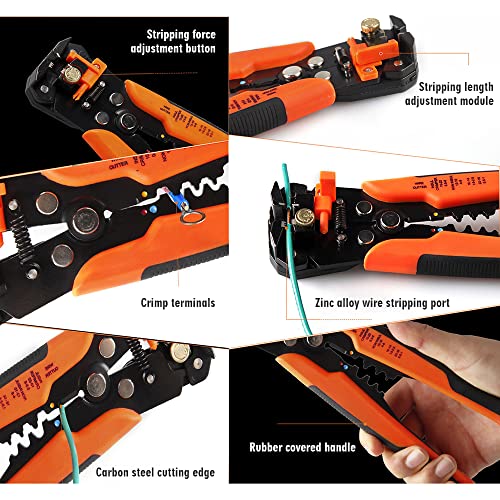 Wire Stripper Crimper Set, 260PCS 0.2~6mm Ferrule Crimper Plier Kit ...