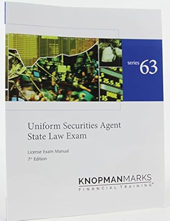 Kaplan Series 63 Securities License Exam Manual, Uniform Securities ...