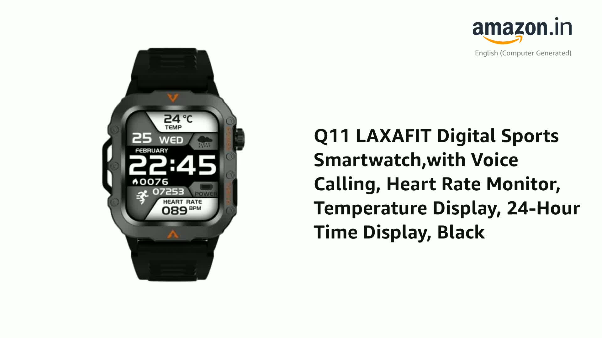 Watch Q11 LAXAFIT Digital Sports Smartwatch,with Voice Calling, Heart ...