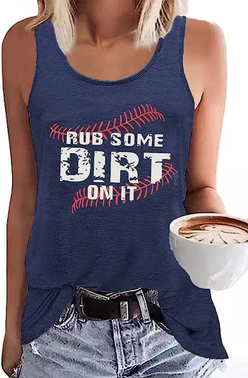 Baseball Mom Tank Tops for Women Funny Mom Tank Tops Summer Sleeveless ...